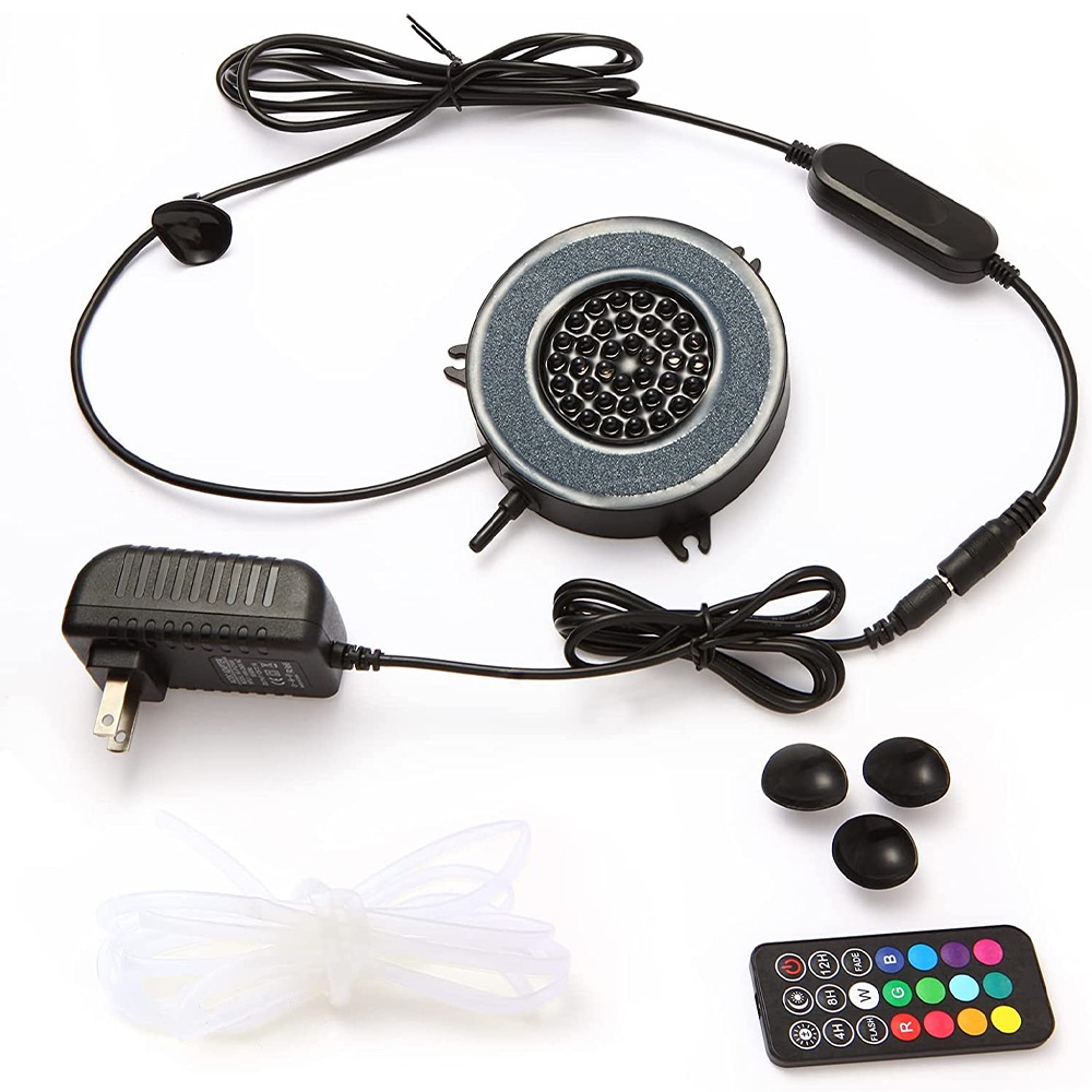 Buy LED Light Multi-Colored Aquarium Air Stone Disk Fish Tank Bubbler ...
