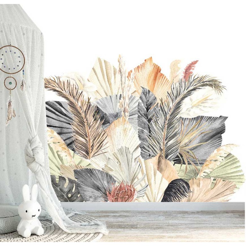 Boho Garden Tropical Leaves Wall Decal - MyDeal