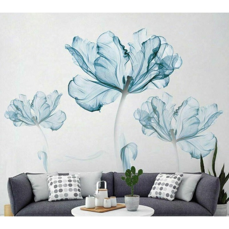 Buy Large Blue Flower Wall Art Stickers - MyDeal