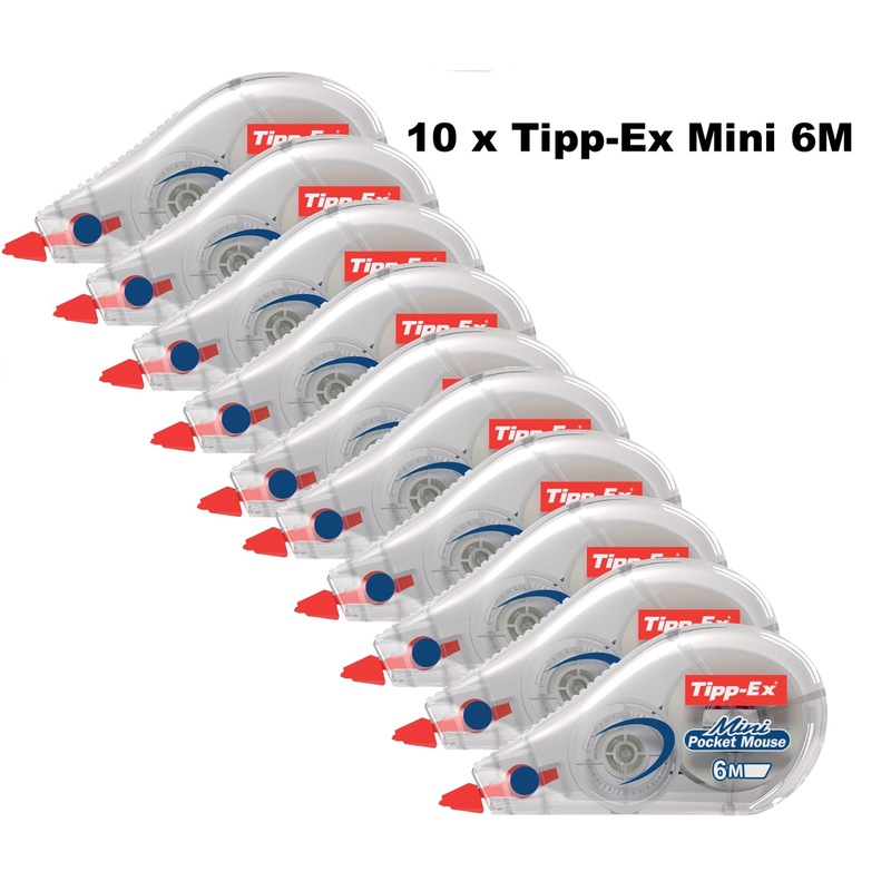 Buy 10 x Tipp-Ex Mini Pocket Mouse Plastic Tape- High-Quality, 6 m ...