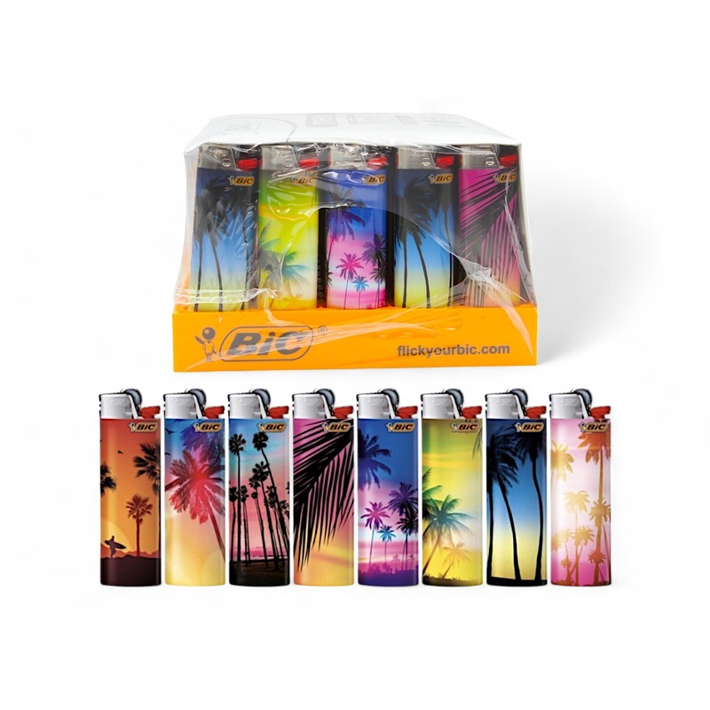Buy 50x BIC Maxi Palm Trees Lighters Various Colour Box J26 - MyDeal