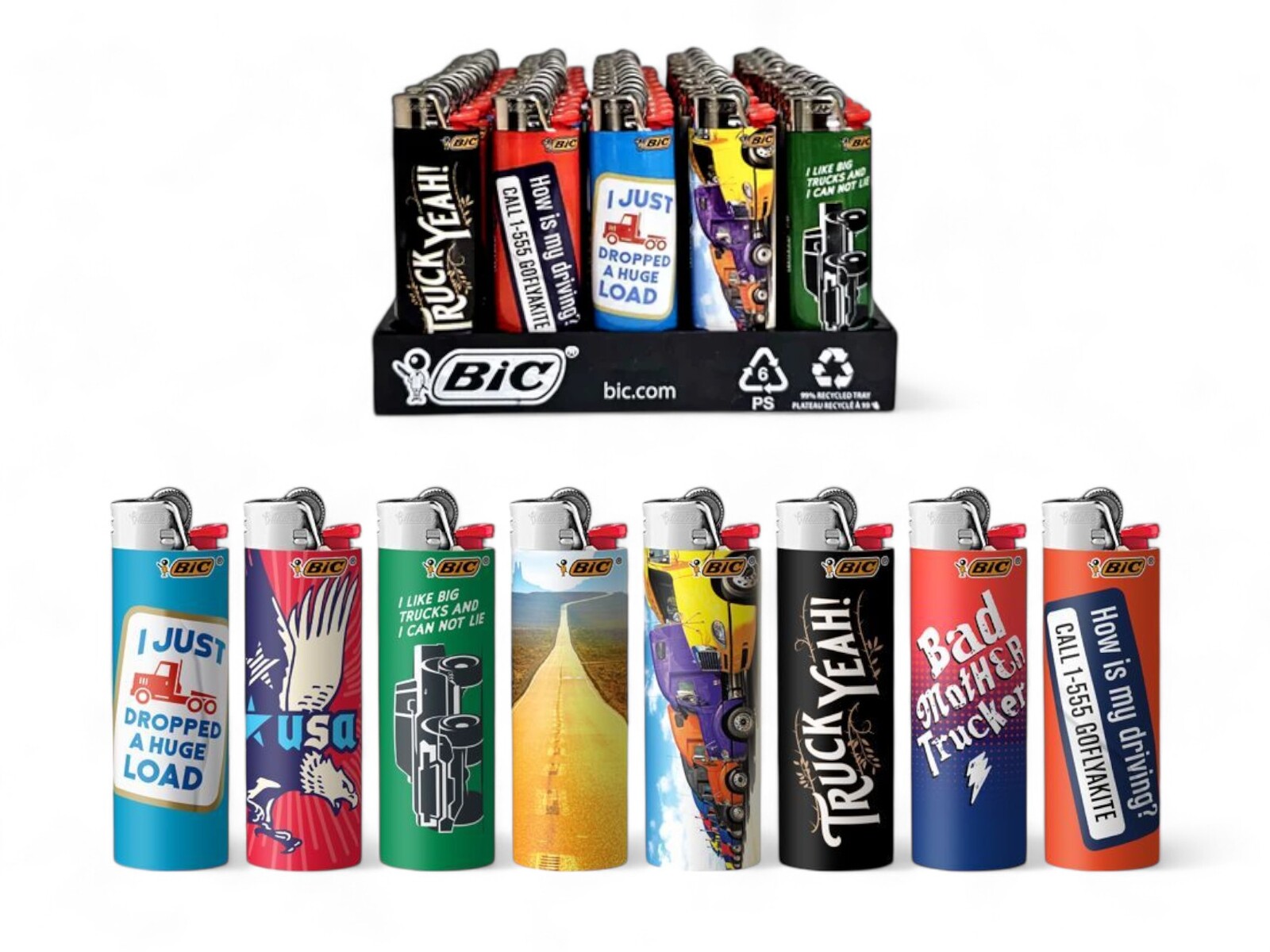 Buy 50x BIC Maxi Truck Design Lighters Various Colour Box J26 - MyDeal ...