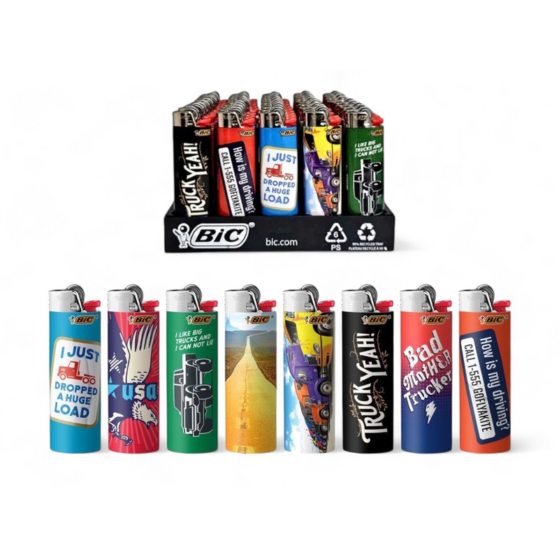 Buy 50x BIC Maxi Truck Design Lighters Various Colour Box J26 - MyDeal