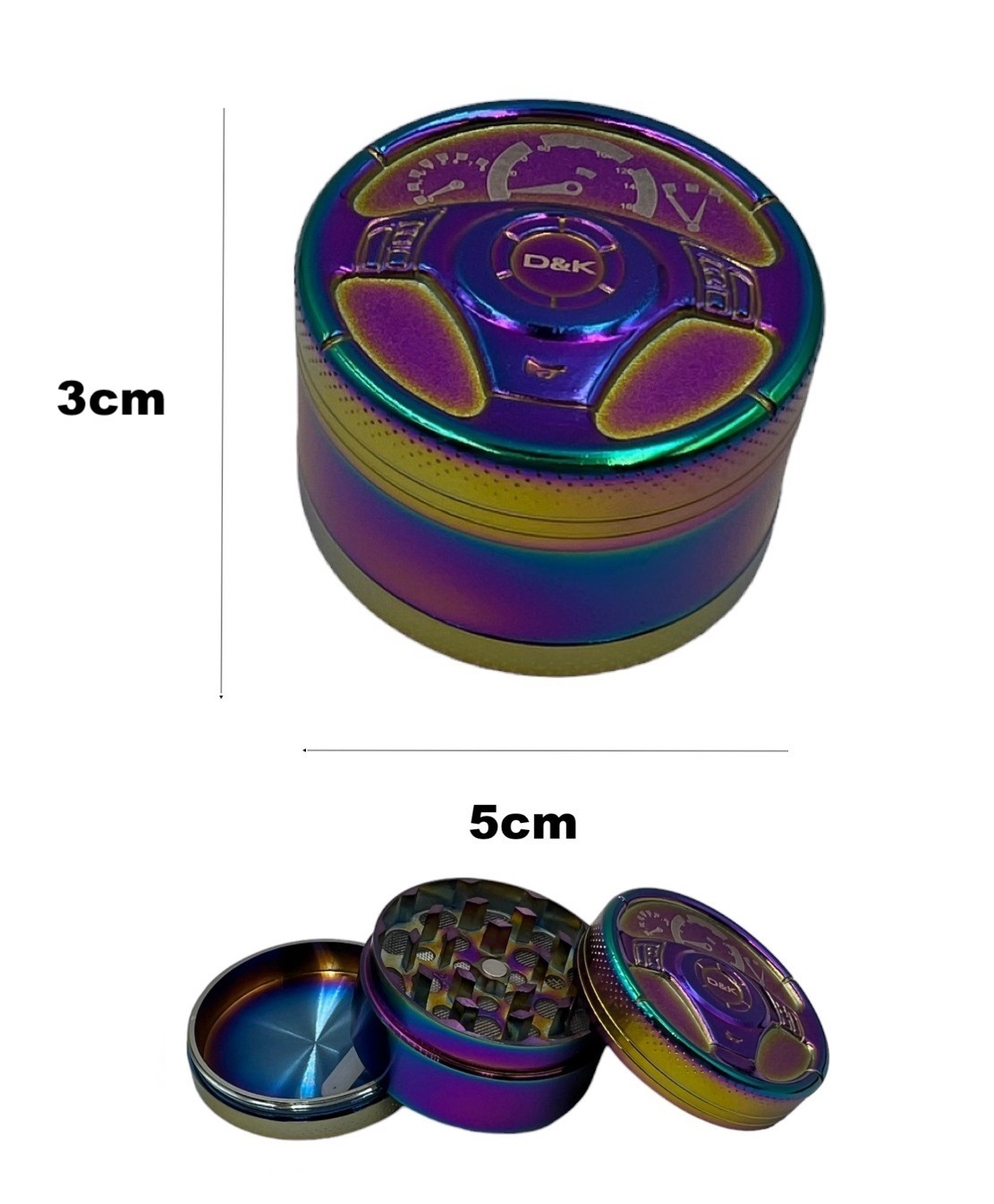 Buy 5cm Rainbow Herb Grinder 3 Layers Smoke Spice Tobacco Metal Crusher ...