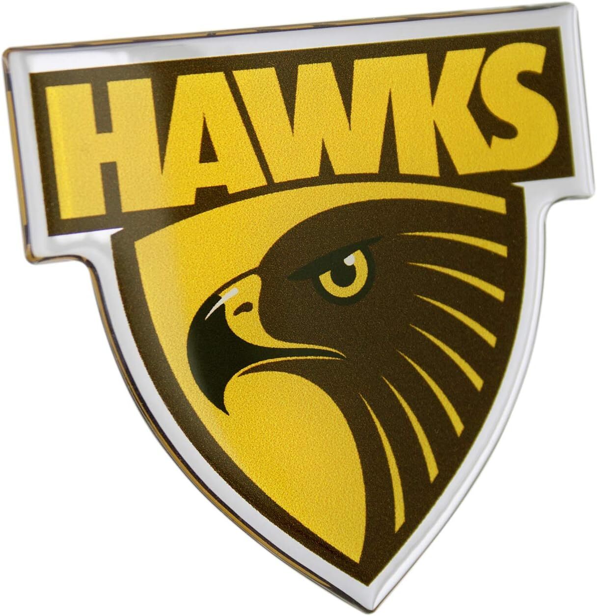 Buy AFL Hawthorn Hawks Chrome Supporter Badge 3D Team Fan Car Fridge ...