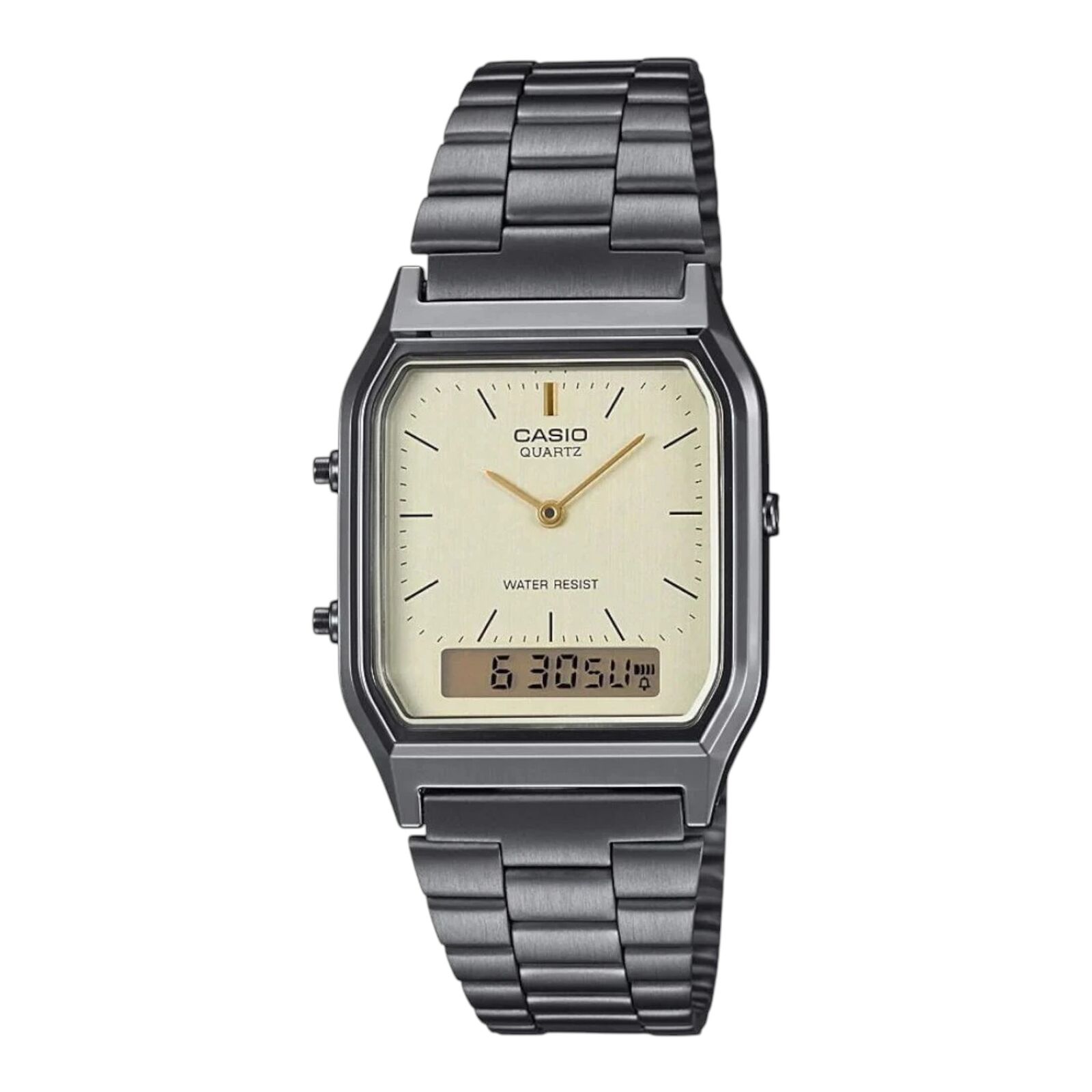 Buy Casio Mens Dress Duo AQ-230GG-9A Grey Cream Dial Analog Digital ...