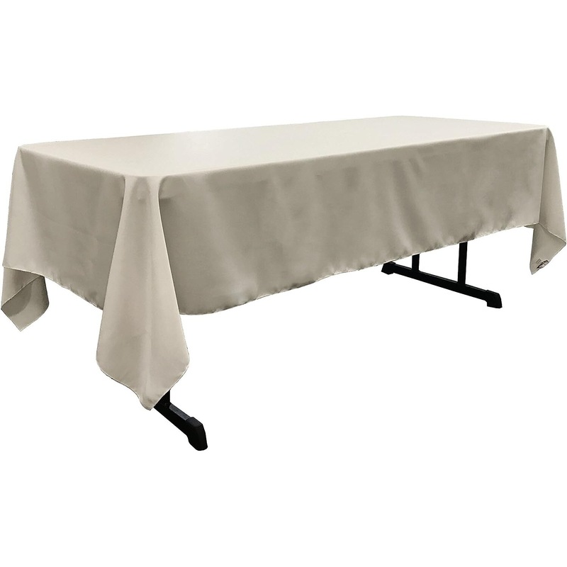 Buy LA Linen Polyester Poplin Rectangular Tablecloth, 60 by 102-Inch ...