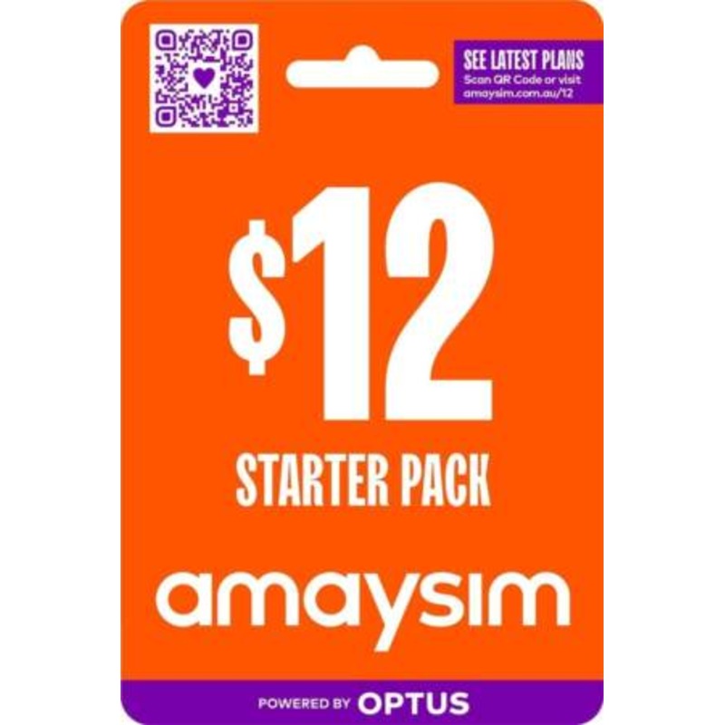 Buy Amaysim $12 Starter Pack PrePaid SIM Card - MyDeal