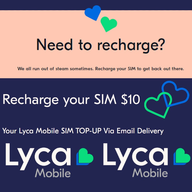 Buy Recharge for LycaMobile $10/20/30/50 EMAIL/MESSAGE DELIVERY LYCA ...