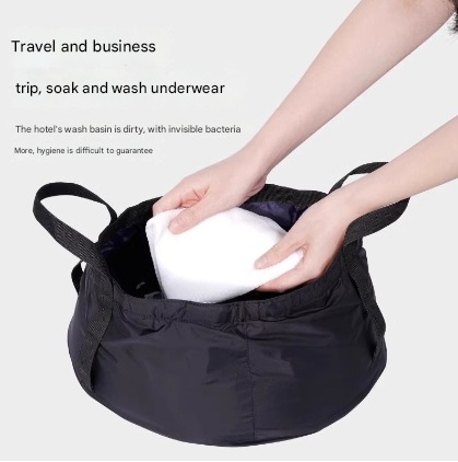 Buy 2 Pcs Black Ultra Lightweight Collapsible Travel Basin Waterproof ...