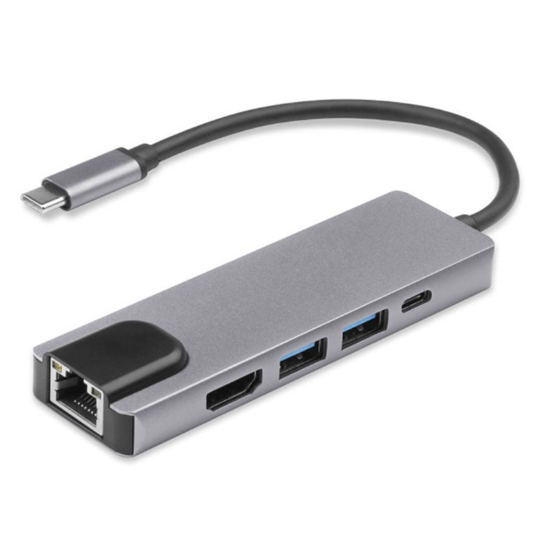 Buy 4K Hdmi Usb Type C 5Ports Hub Ethernet Rj45 Lan Adapter For Macbook ...