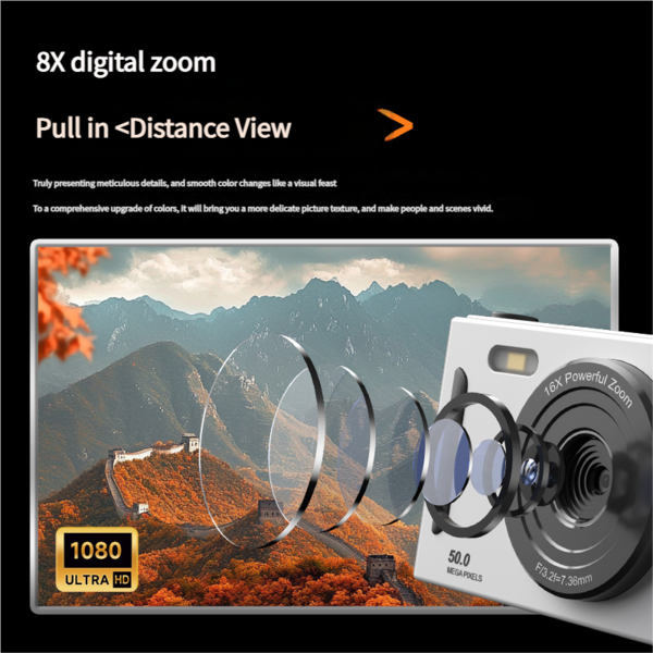 Buy 50Mp Hd Digital Camera With 8X Zoom & Dual Lens System(Black ...