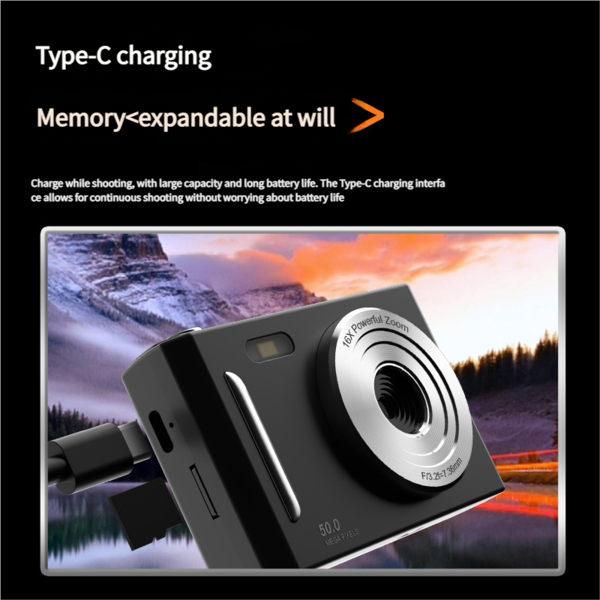 Buy 50Mp Hd Digital Camera With 8X Zoom & Dual Lens System(Black ...