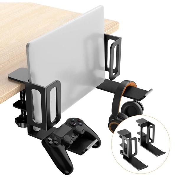 Buy Adjustable Steel Clamp Desk Side Laptop Holder Home Office Hanging ...