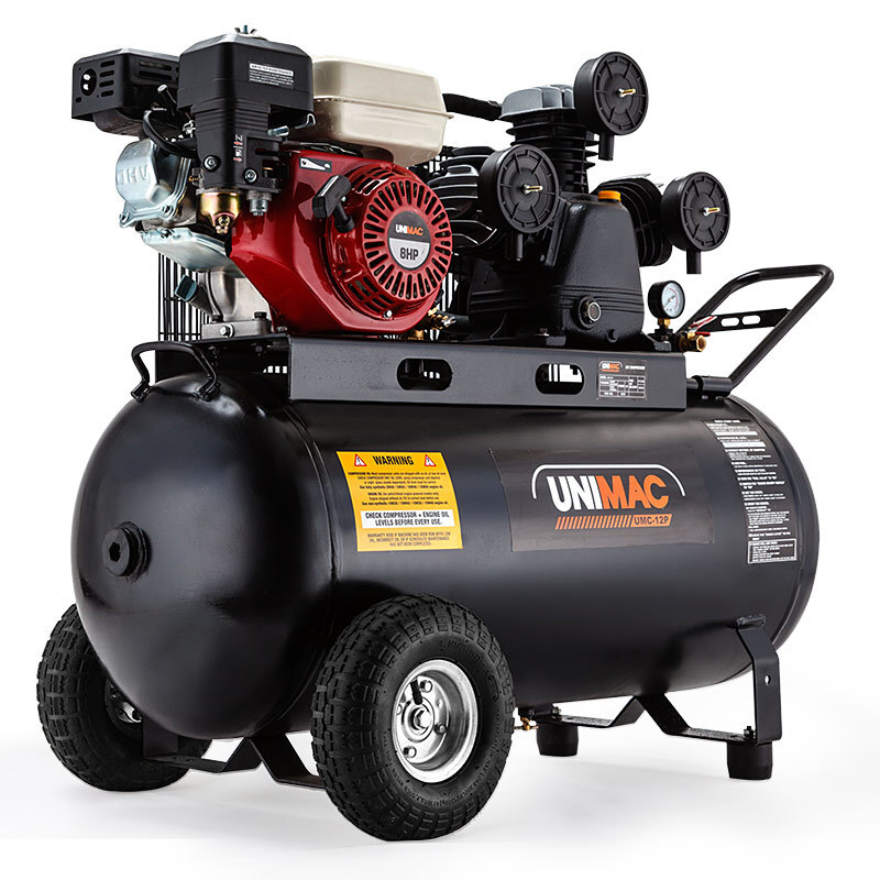 Buy Unimac 8Hp Air Compressor 115Psi 120L Petrol Powered Conditioning ...