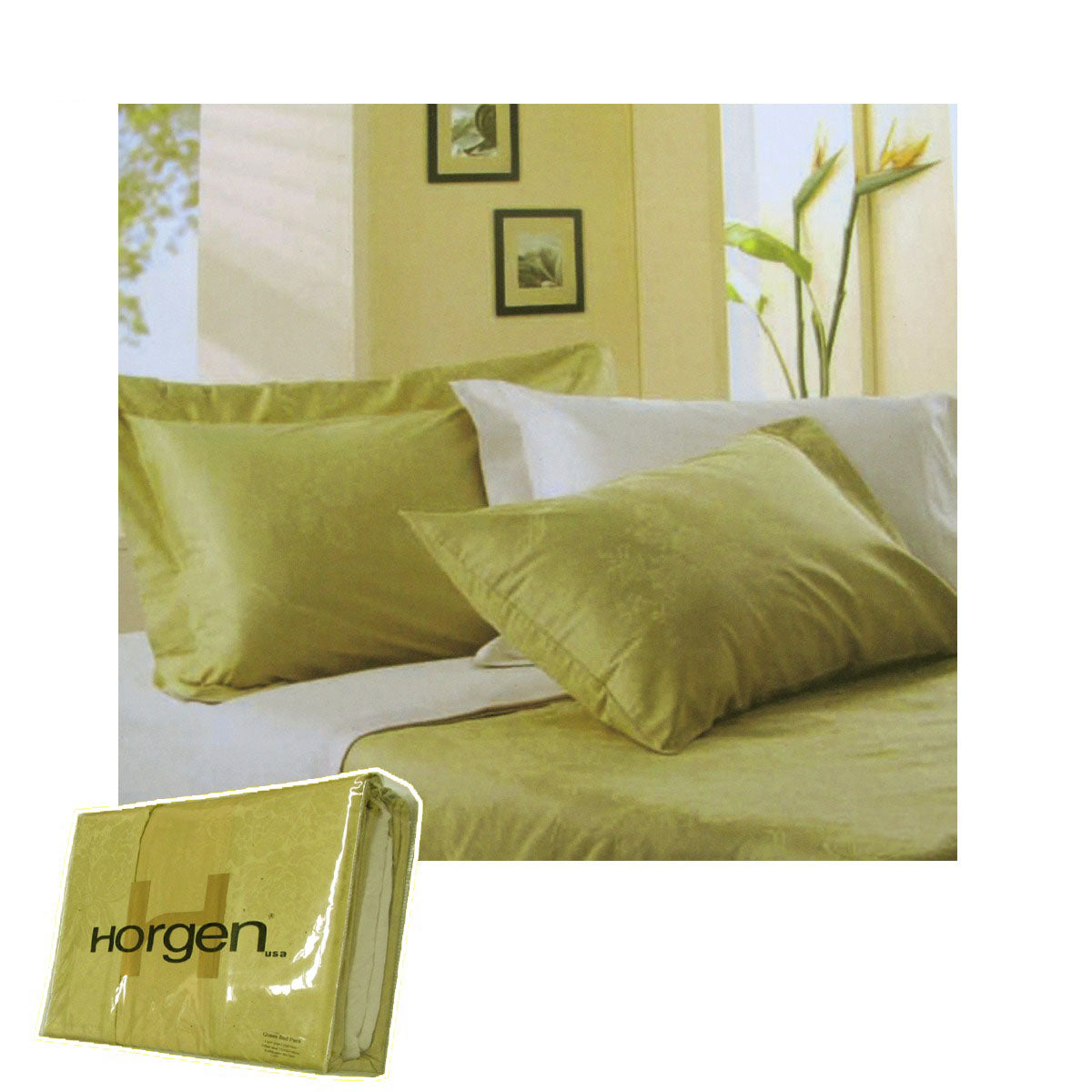 Buy Blankets 410Tc Horgen Vinelet Green Bed Pack King - MyDeal Australia