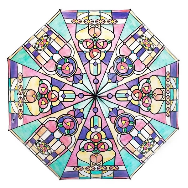 Buy British Wind Rainforest Arch Transparent Umbrella Stained Glass ...