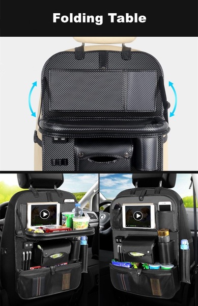 Buy Car Backseat Storage Pocket With Usb Ports Travel Organiser ...