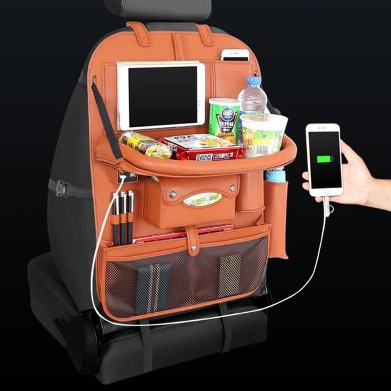 Buy Car Backseat Storage Pocket With Usb Ports Travel Organiser - MyDeal