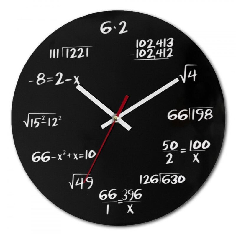 Buy Creative Math Clock Mathematics Formula Wall Silent Home Office ...