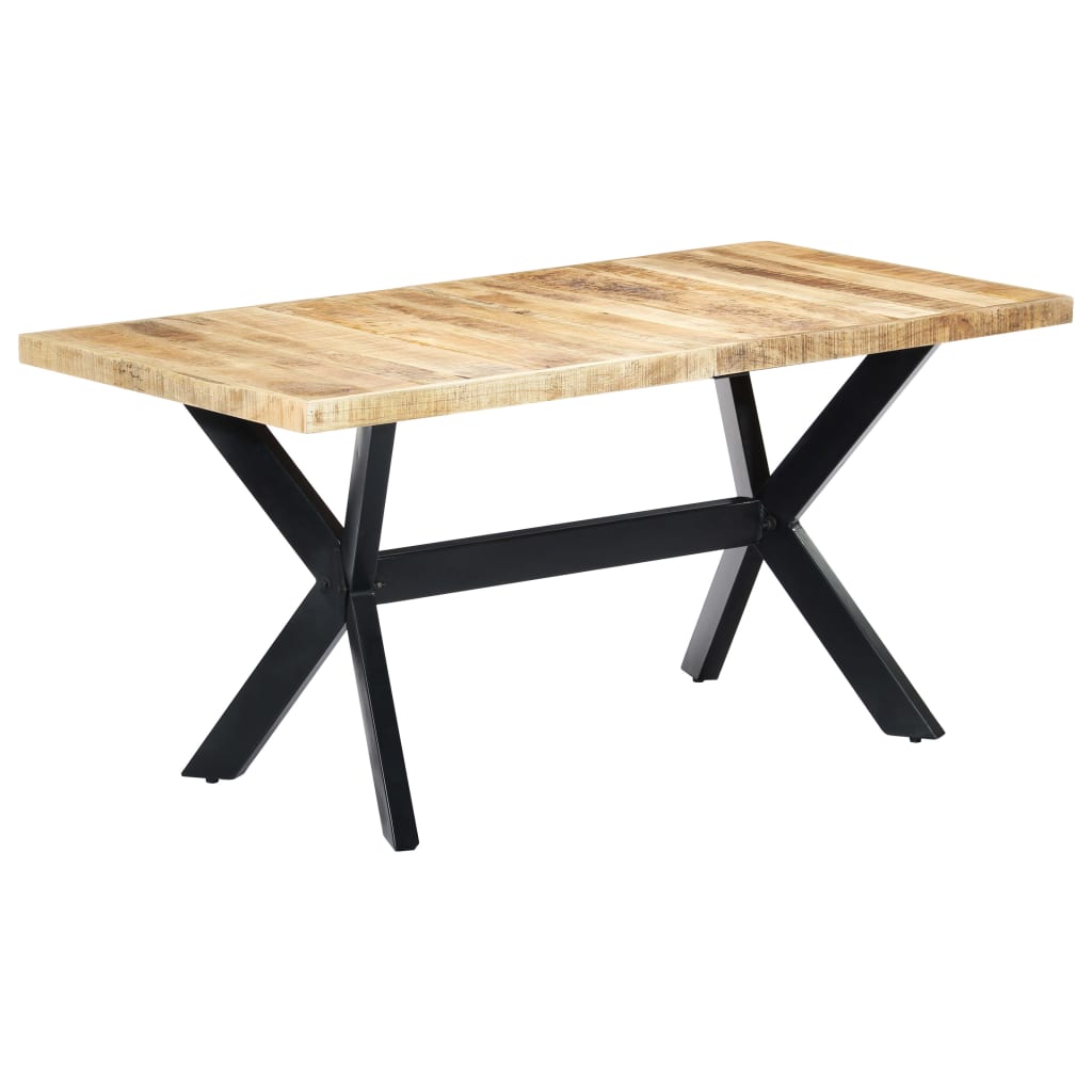 Buy Dining Table 160X80x75 Cm Solid Rough Mango Wood Dining Tables ...