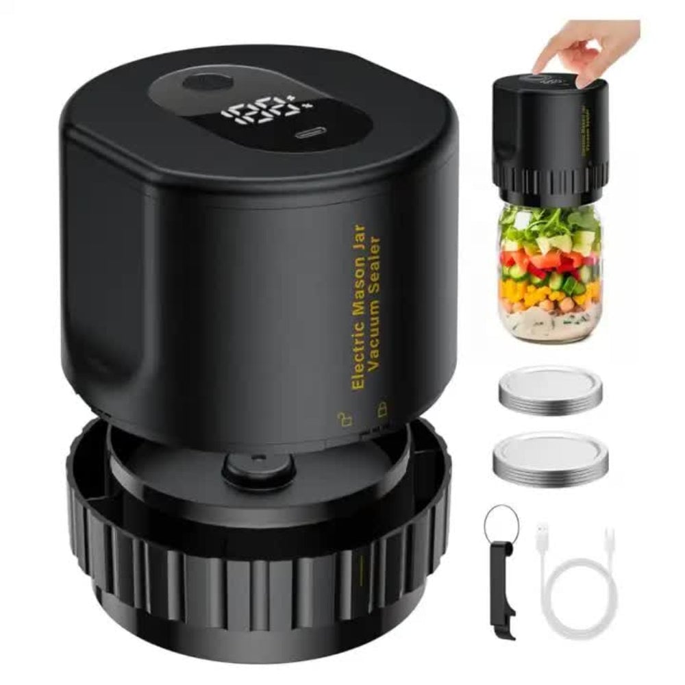 Buy Elosung Black Automatic Electric Mason Jar Vacuum Sealer Compact ...