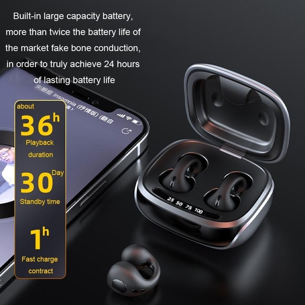 Buy Jx80 Tws Wireless Bone Conduction Clip On Noise Reduction Bluetooth ...