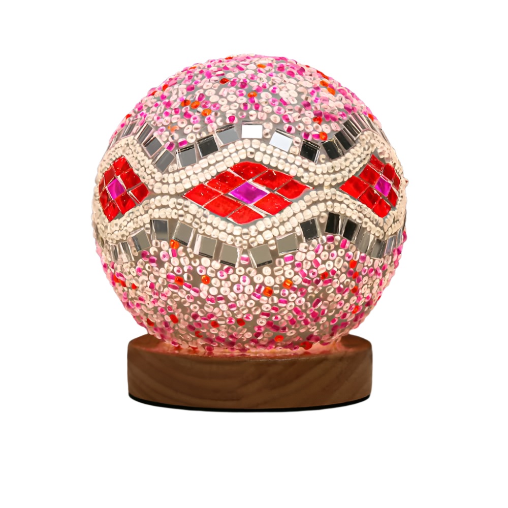 Buy Lamps Pink Diamond Pattern Handmade Mosaic Glass Lamp Vibrant ...