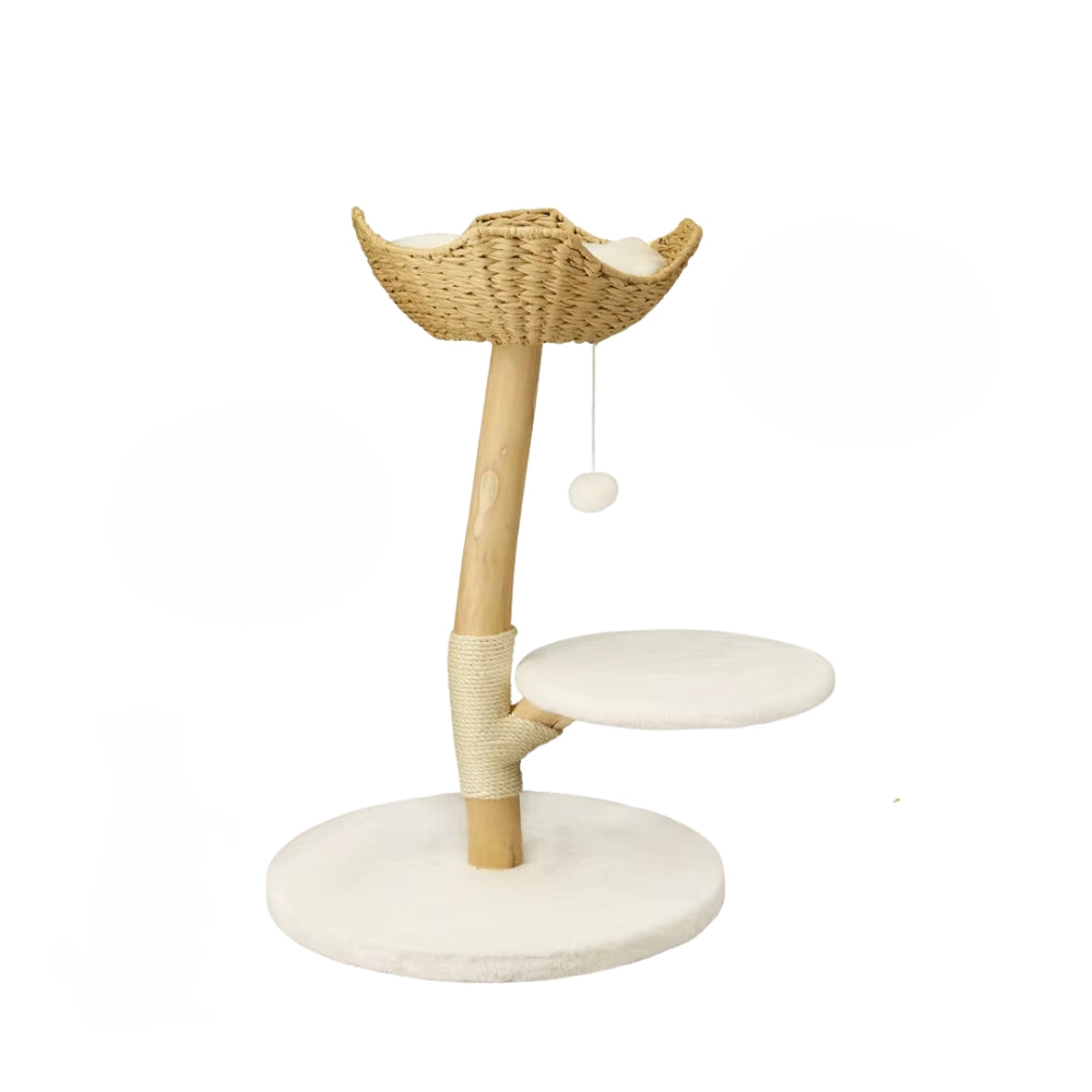 Buy Modern Cat Tree Solid Wood Kitten Scratching Tree Activity Tower ...