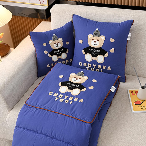 Buy Navy Blue Cap Bear 2 In 1 Foldable Car Pillow Blanket Cozy 40X40cm ...