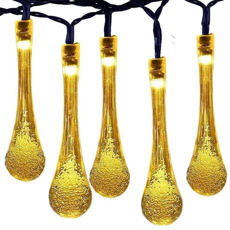 Buy Outdoor String Lights Solar Garden Water Drop Shape 10M 100 Led ...
