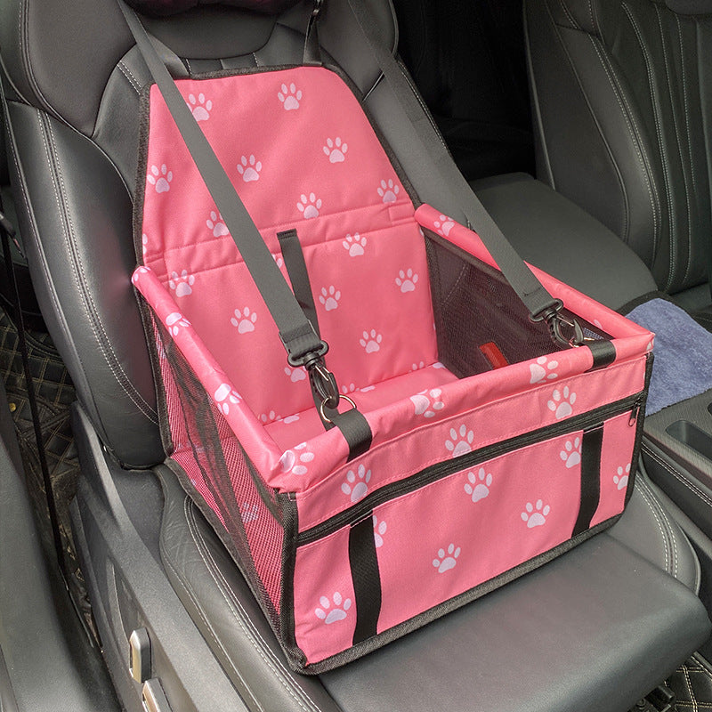 Buy Pink Footprints Portable Pet Car Seat For Dogs And Cats Adjustable ...