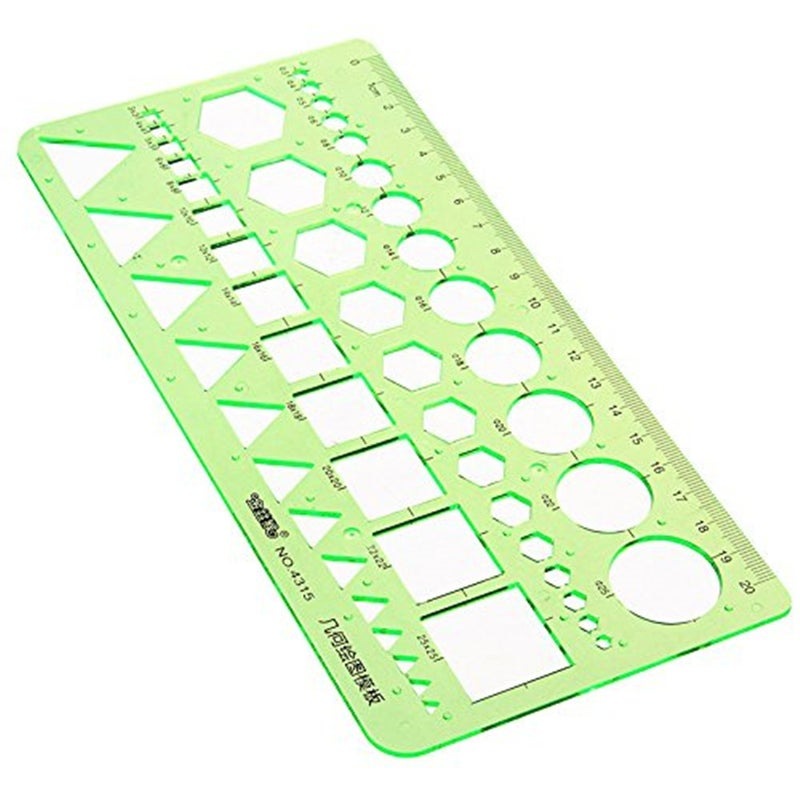 Buy Plastic Measuring Templates Geometric Ruler With 4 Designs For ...