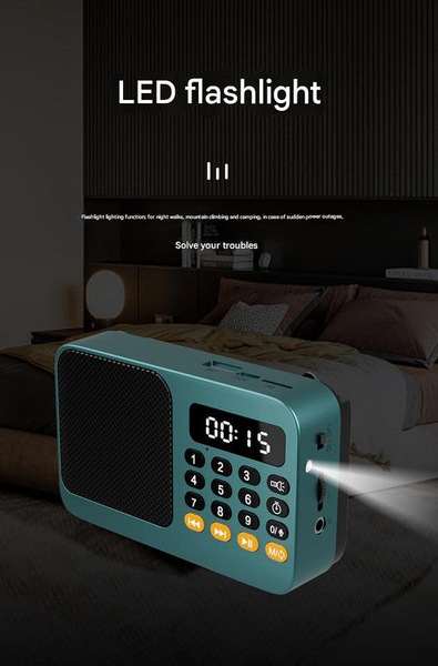 Buy Portable Digital Music Player Fm Radio 4 Playback Modes Led Flashlight White Portable Am/Fm ...