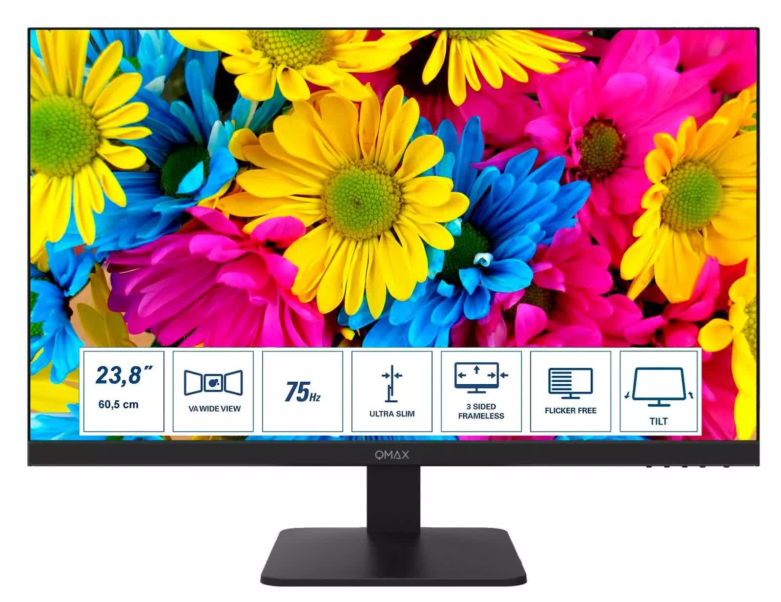 Buy Qmax 24" Computer Monitor Full Hd (1920X1080) 75Hz Refresh Rate ...
