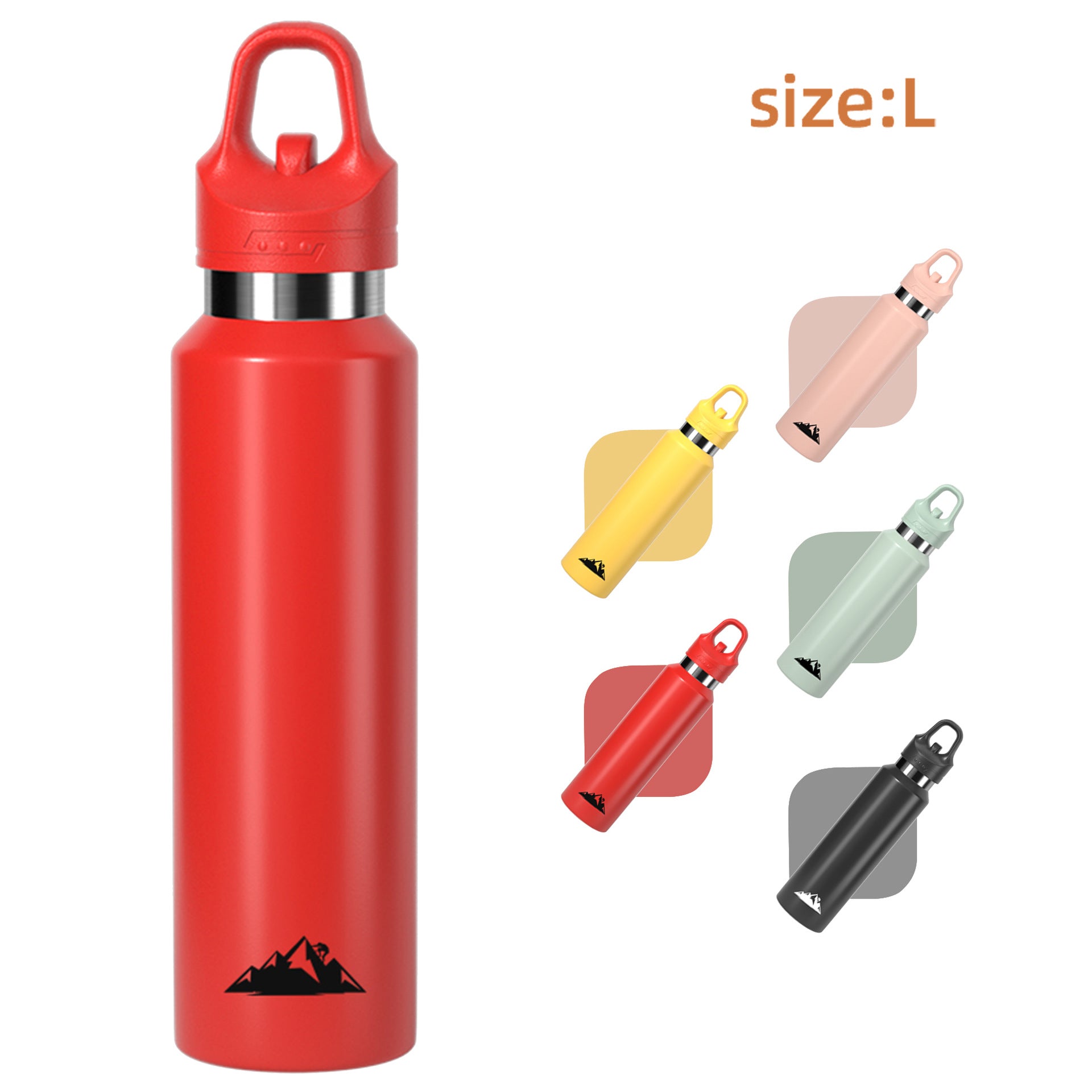 Buy Red 680Ml Insulated Stainless Steel Water Bottle Leakproof One ...