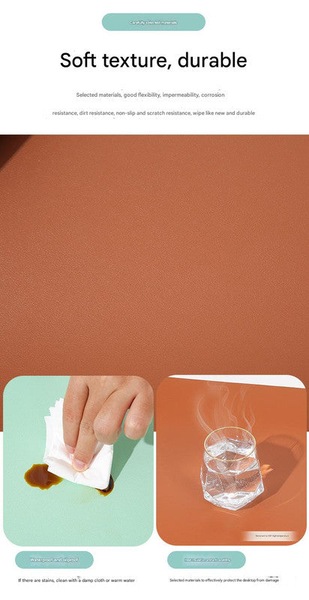 Buy Reddish Brown Gray Extra Large Leather Table Mat For Study & Work ...