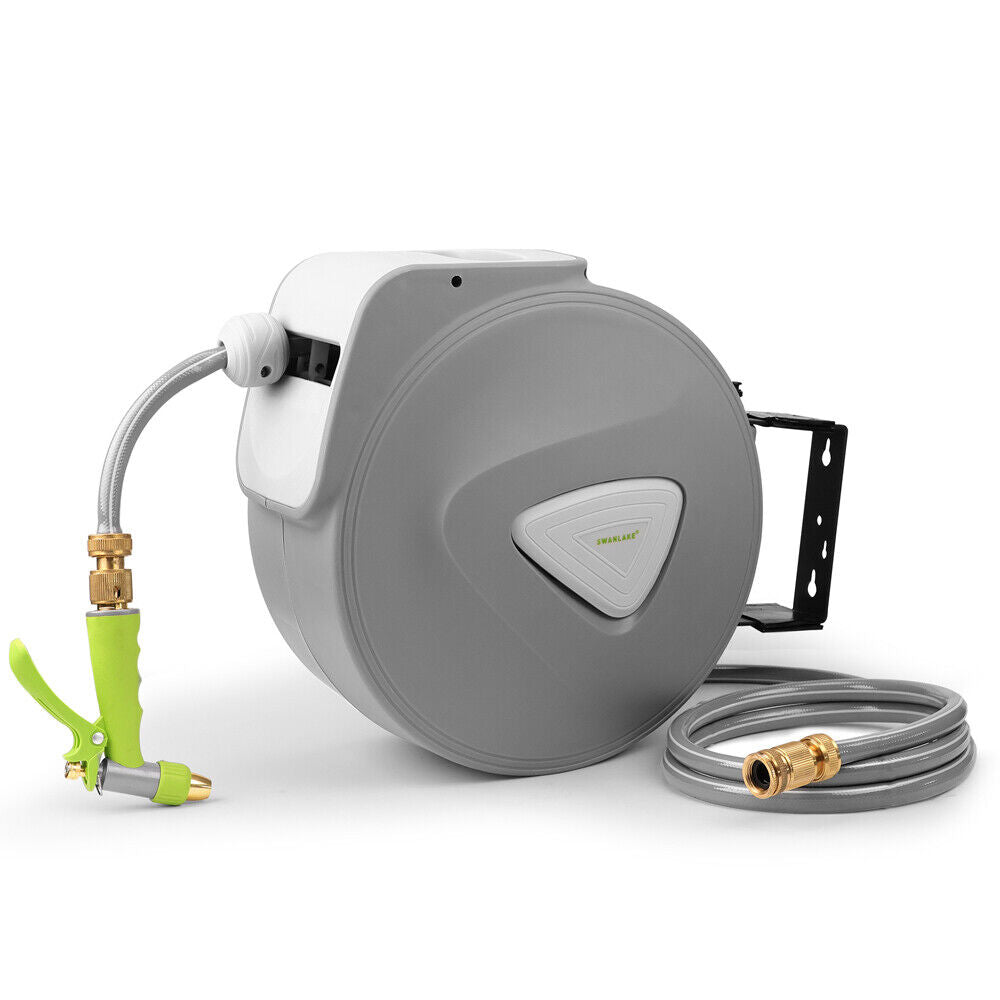 Buy Sedy Garden Spray Gun Auto Rewind Wall Water Hose Mount Reel 30M ...
