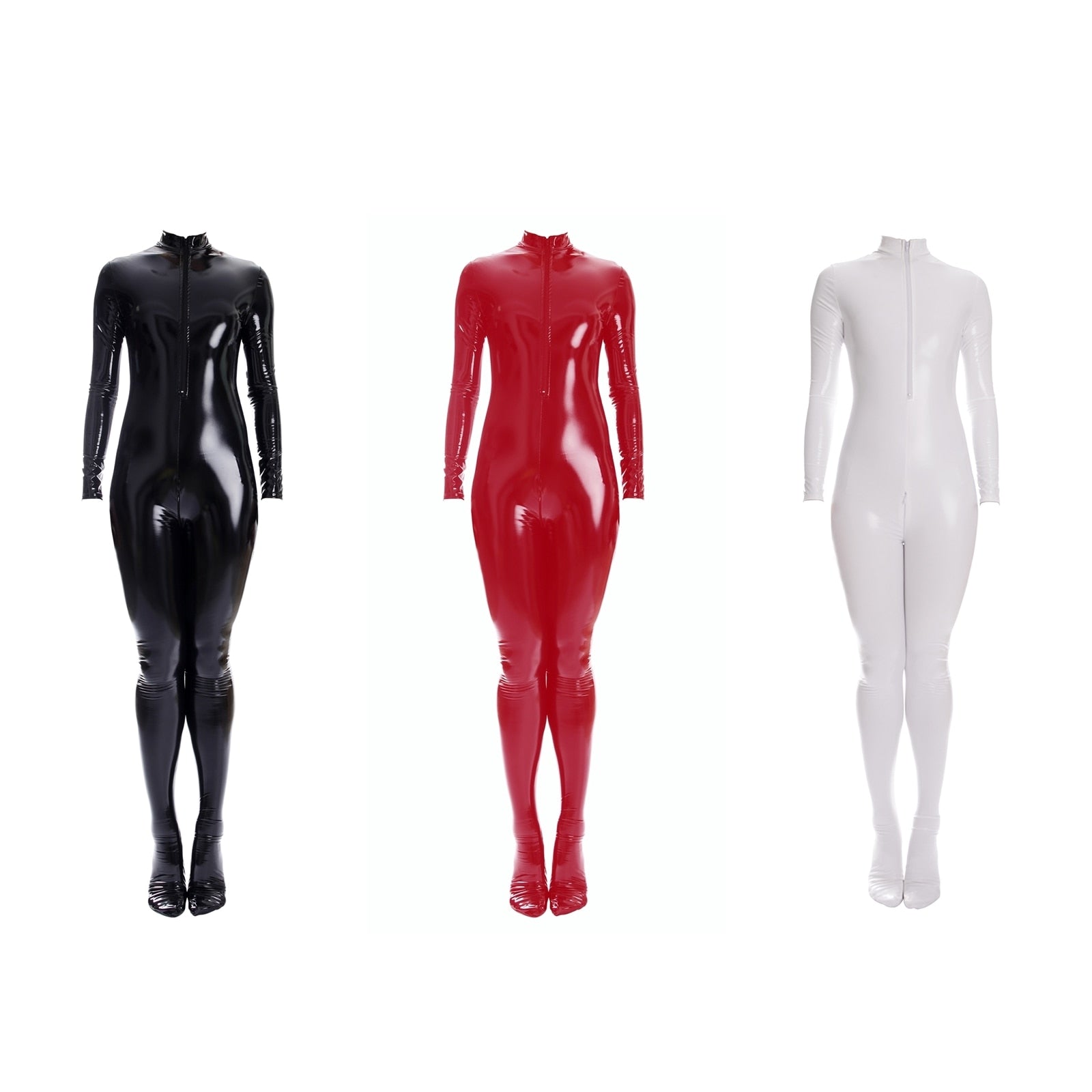 Buy Sexy Shiny Full Body Patent Leather Open Crotch Catsuits Bodysuits ...