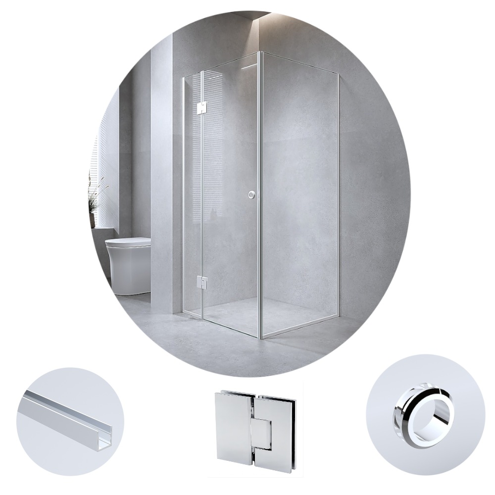 Buy Shower Enclosures 120X100cm Corner Frameless Shower Screen With ...