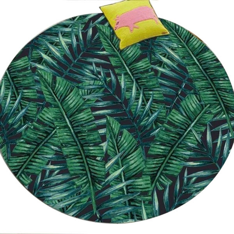 Buy Tropical Leaves Round Non-Slip Rugs Home Decor - MyDeal