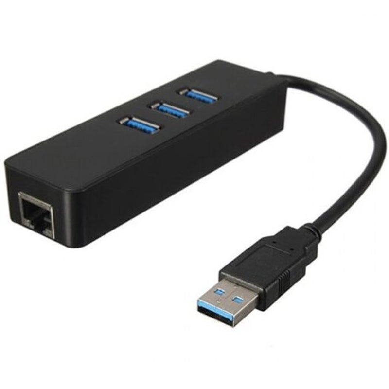 Buy Usb 3.0 To Rj45 Gigabit Ethernet Adapter Ports Hub Black Usb Cables ...