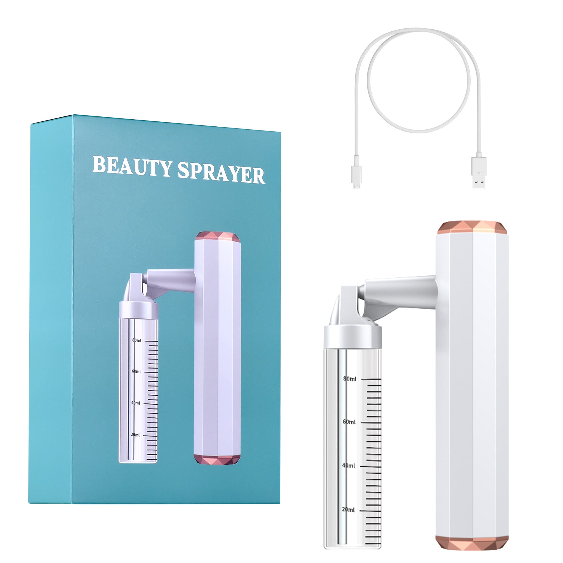 Buy White Rechargeable Facial Oxygen Sprayer Home Use Nano Mist Beauty ...