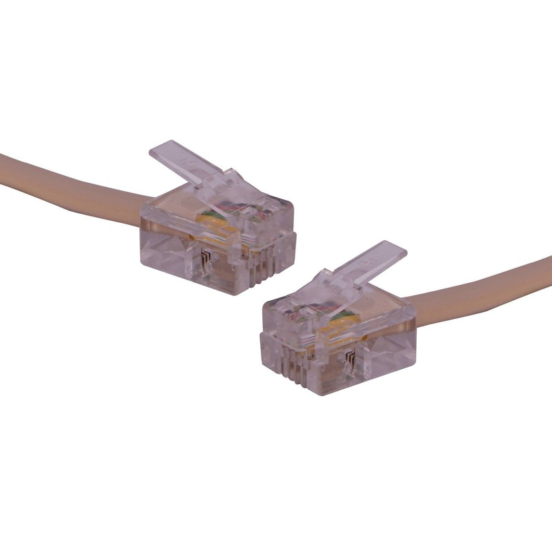 Buy 10m RJ14 Plug to RJ14 Plug Ivory Telephone Cable - MyDeal