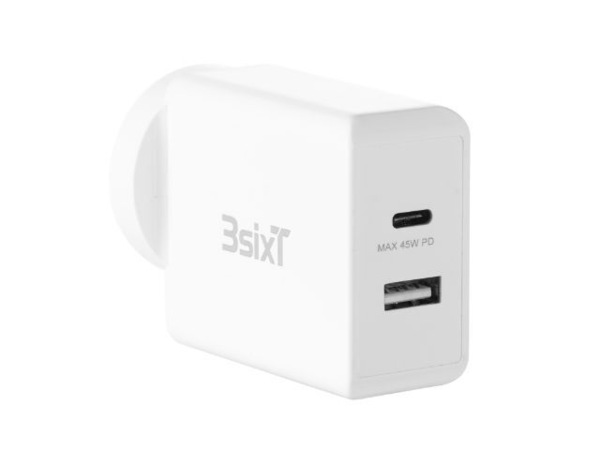 Buy 3sixT Wall Charger ANZ 45W USB-C PD + 2.4A - White - MyDeal Australia