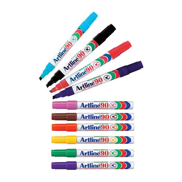 Buy Artline 90 Permanent Marker 5mm Chisel Ast Bx12 - MyDeal Australia