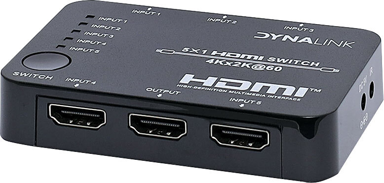 Buy Dynalink 18Gbps 3D 4K Ready 5 Way HDMI Switcher with IR Receiver ...