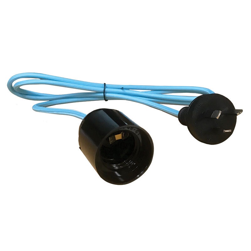 Buy ENSA 1.5m E27 Lamp Holder Cable with Australian 3 Pin Plug Fabric ...