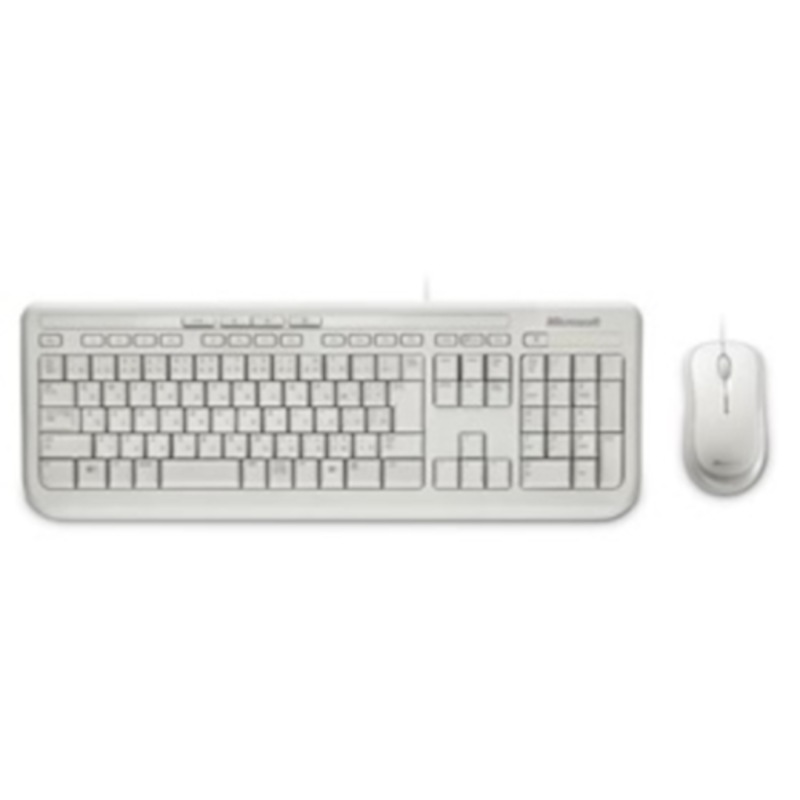Buy Microsoft Wired Desktop 600 White USB White Mouse and Keyboard - MyDeal