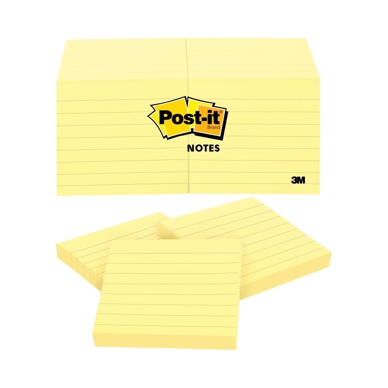 Buy Post-It Lined Notes Canary Yellow 76 x 76mm 12-Pack - MyDeal Australia